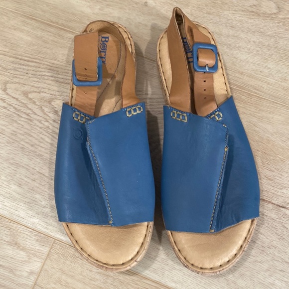 Born | Shoes | New Born San Isabel Blue Leather Espadrille Slingback ...